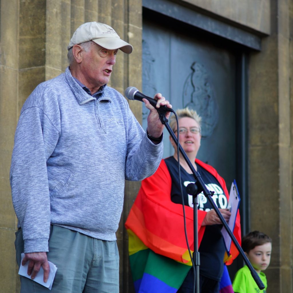 DSC01563 Three generations of protest inc Dr Ian Gibson, former Labour ...